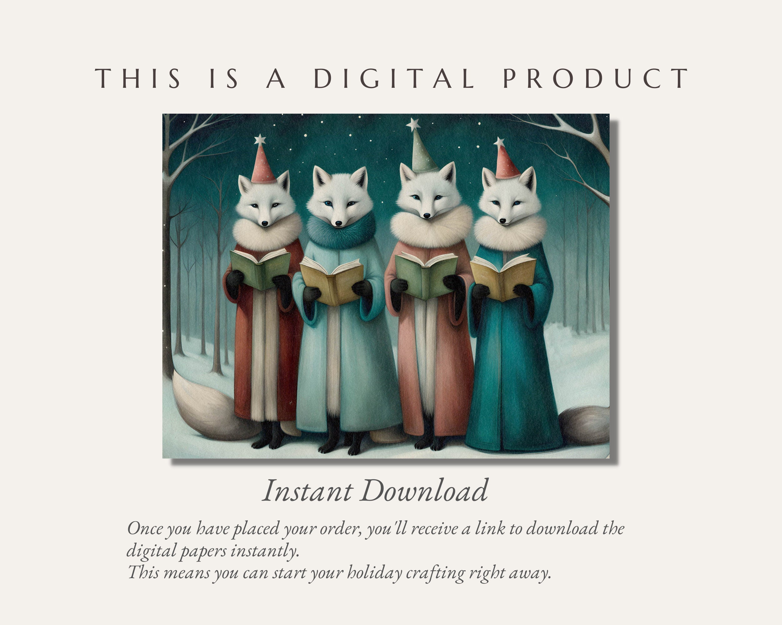 Whimsical Christmas Digital Paper, Christmas Digital Paper, Whimsical ...