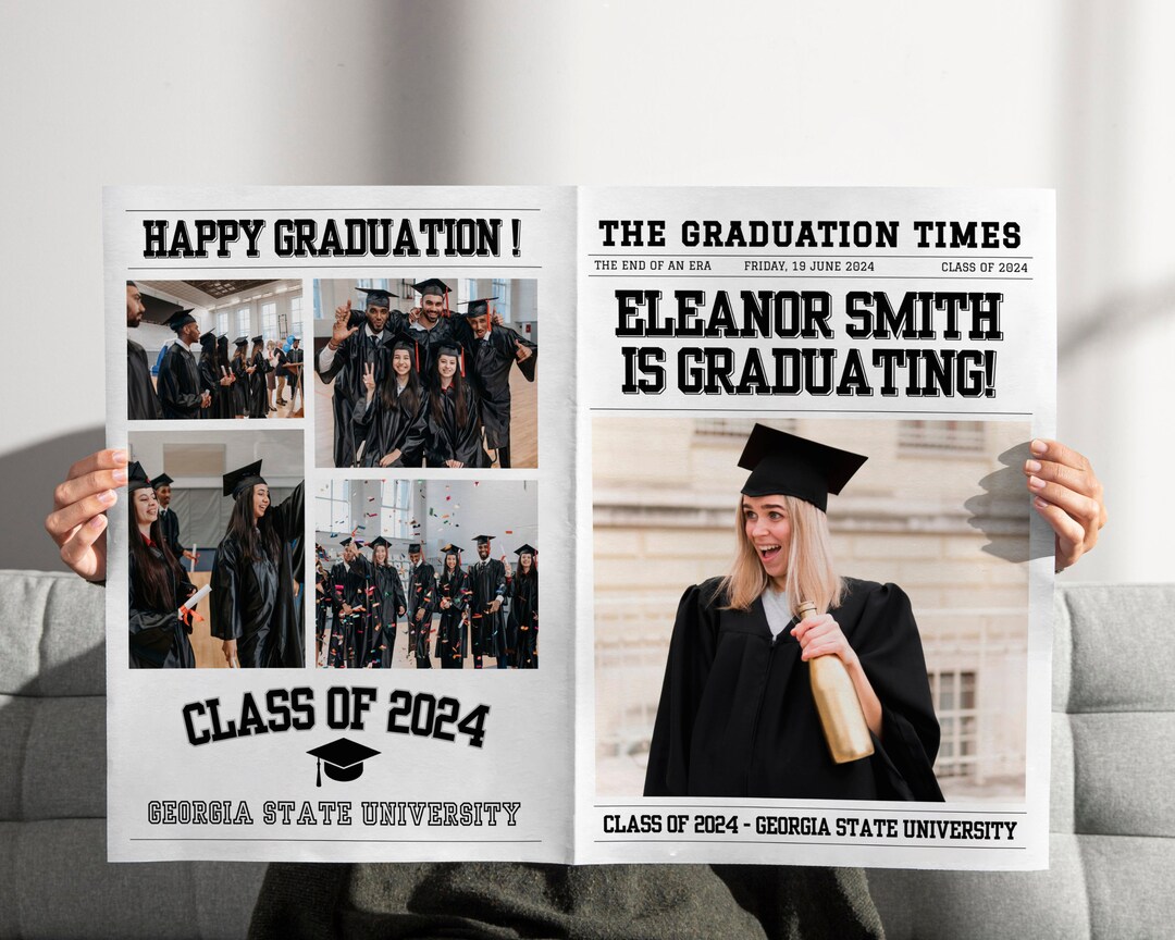 Graduation Newspaper Template, Newspaper Graduation Announcement, Class ...
