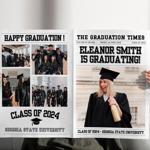 Graduation Newspaper Template, Newspaper Graduation Announcement, Class ...