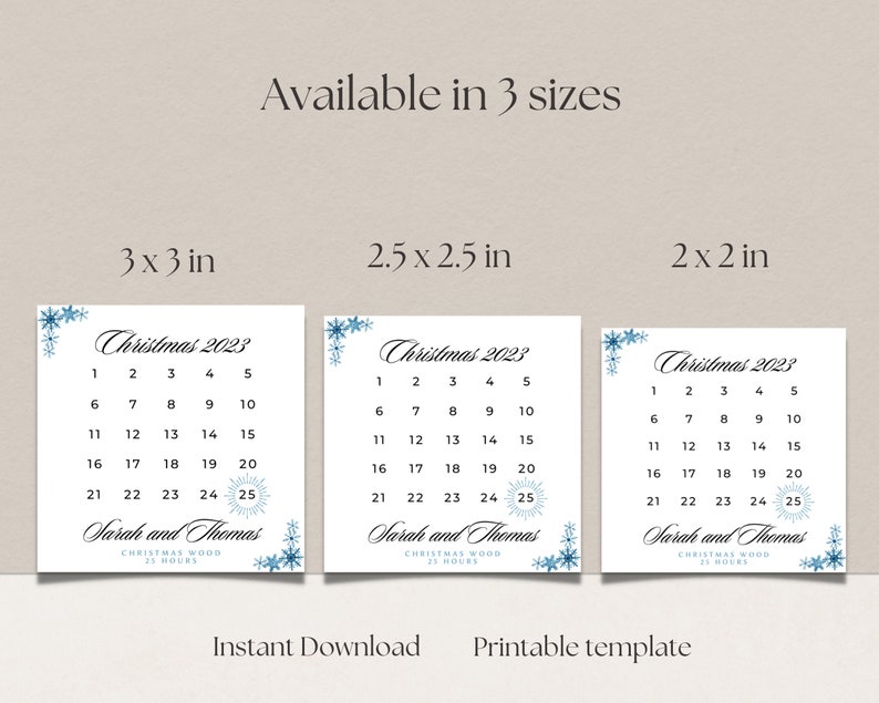 Advent Candle Label Template, Printable Christmas Countdown, Candle ...