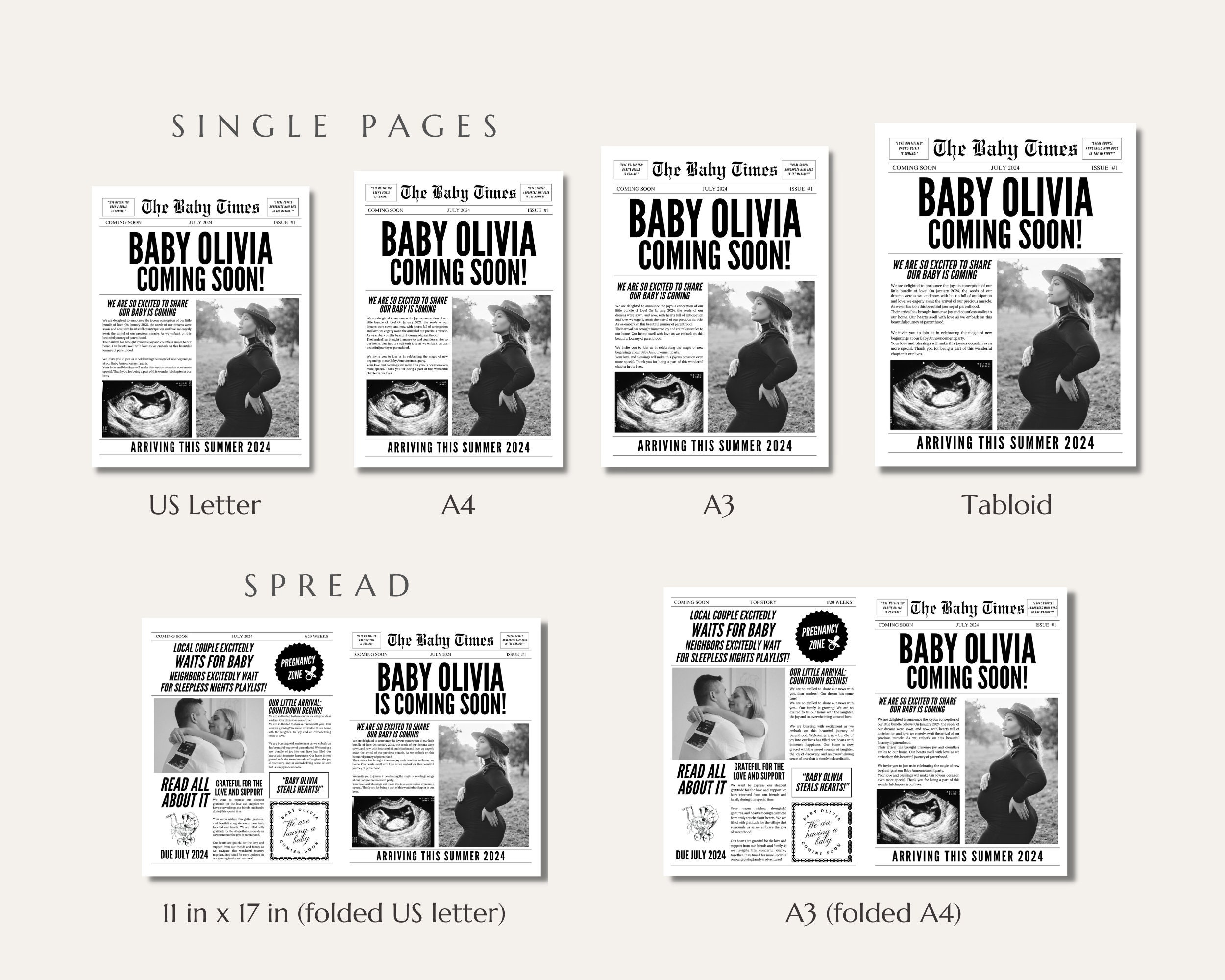 Baby Announcement Newspaper, Large Newspaper Baby Announcement ...