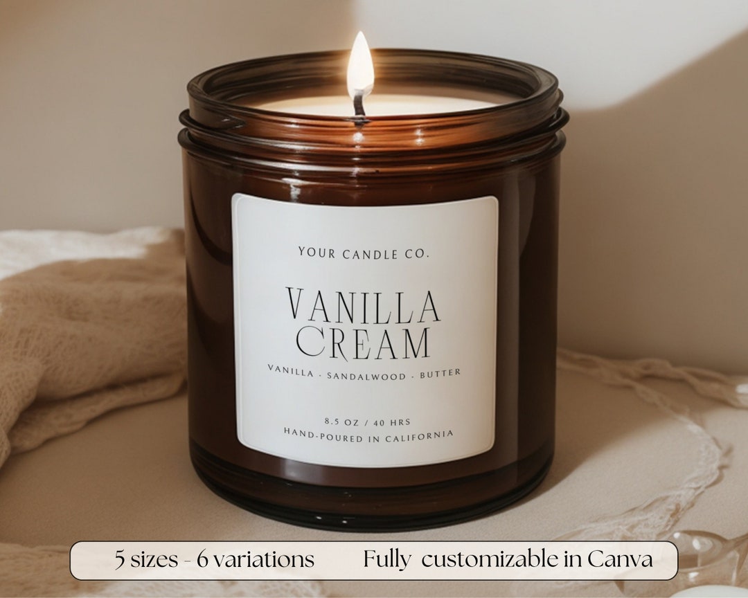 Modern Candle Label Template, Elegant Candle Label, Minimalist Candle ...