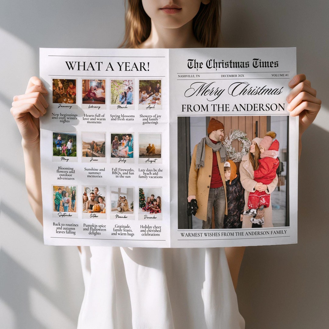Year in Review Newspaper, Christmas Newspaper Template, What A Year ...