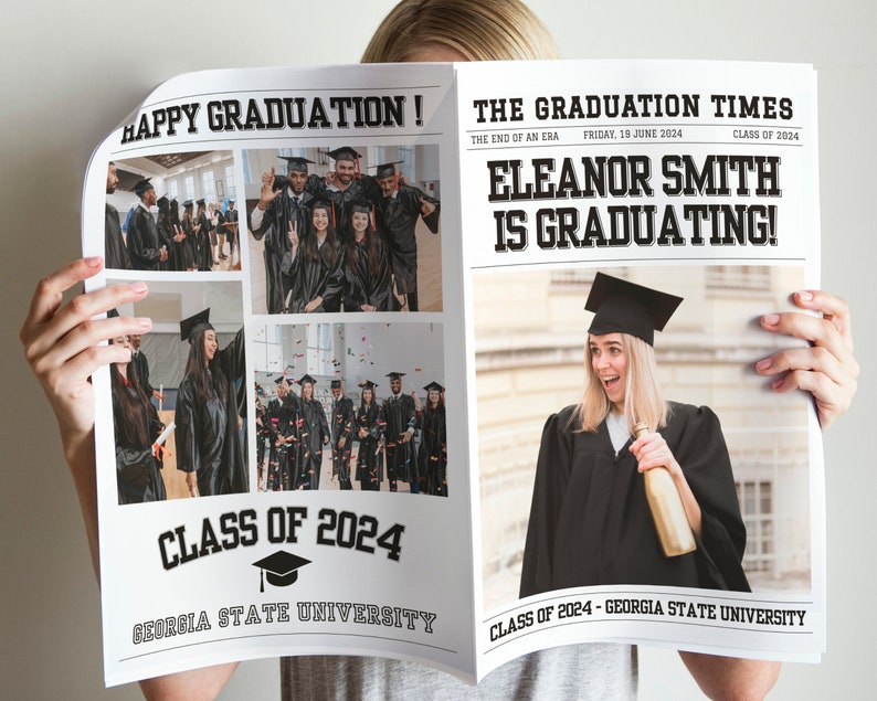 Graduation Newspaper Template, Newspaper Graduation Announcement, Class ...