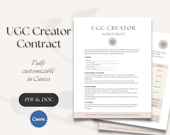 Professional UGC Creator Contract Template, UGC Template, UGC Contract ...