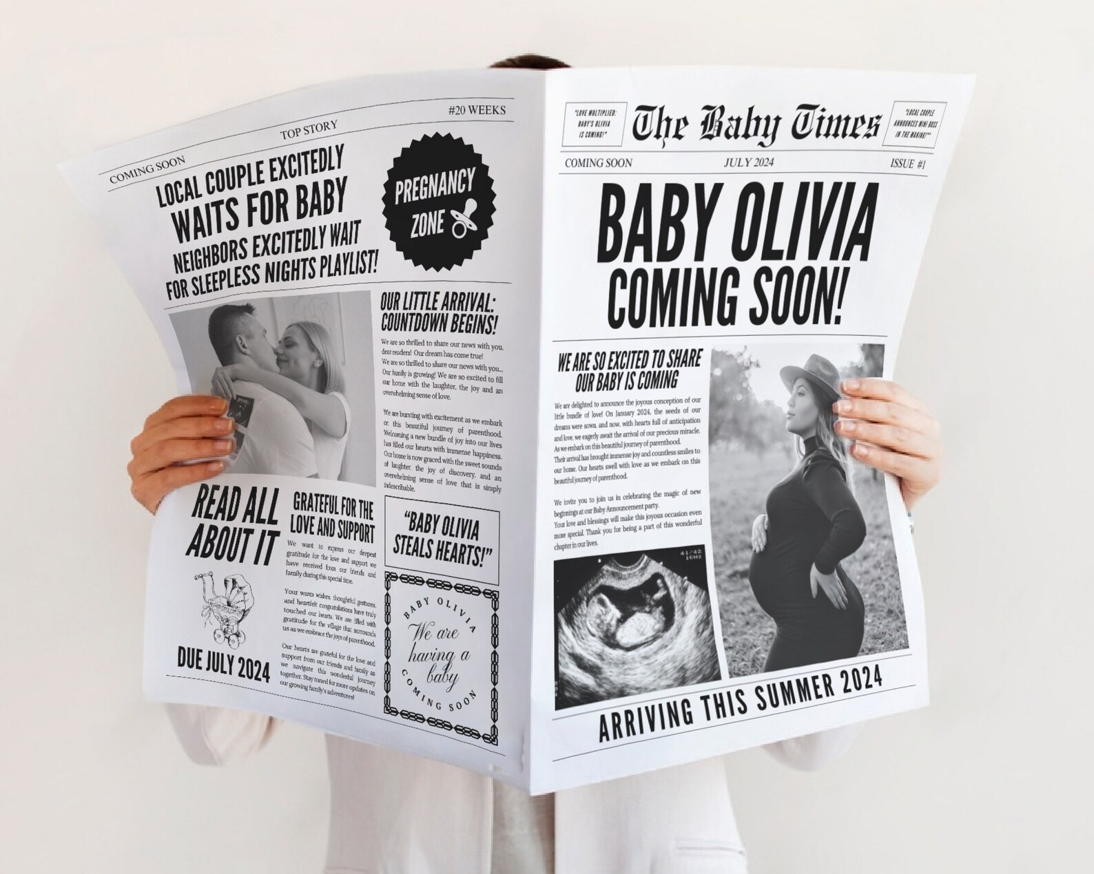 Baby Announcement Newspaper, Large Newspaper Baby Announcement ...