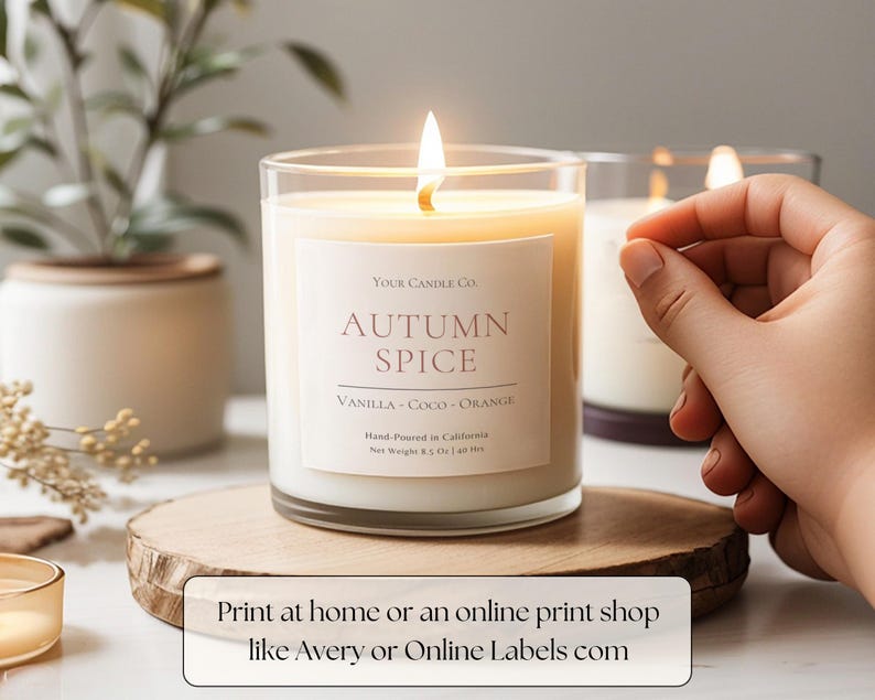 Elegant Candle Label Template, Modern DIY Label (canva, Printable), 011 ...