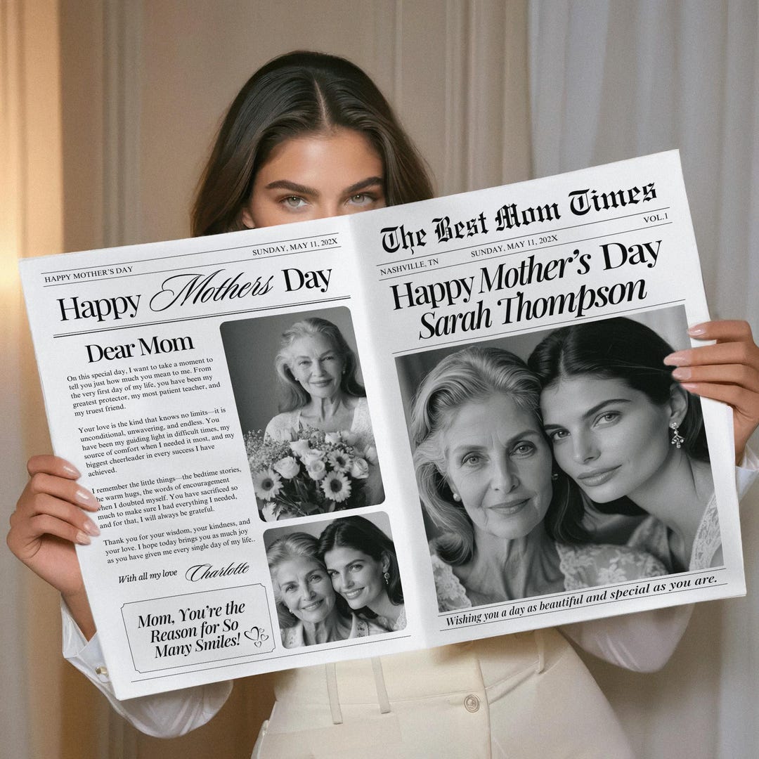 Plantilla de periódico personalizada para el Día de la Madre (descarga ...