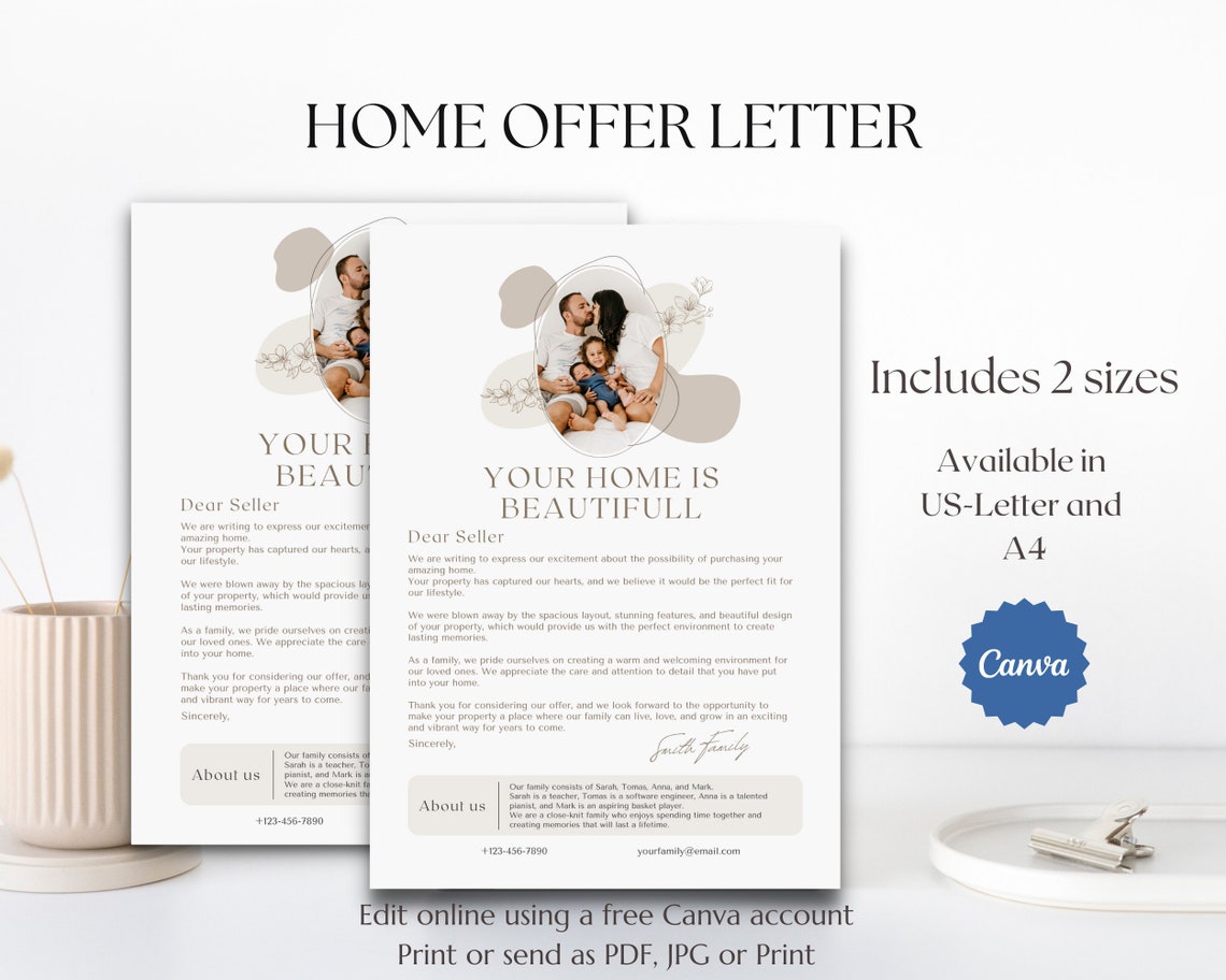 Boho Offer Letter We Love Your Home Letter to Seller - Etsy