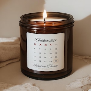 Advent Candle Label Template, Printable Christmas Countdown, Candle ...