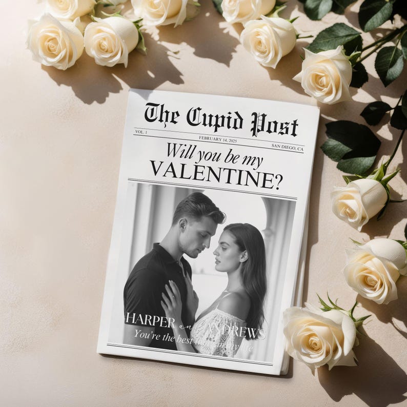 Valentine's Day Newspaper Template, Custom Love Story (canva, Digital ...