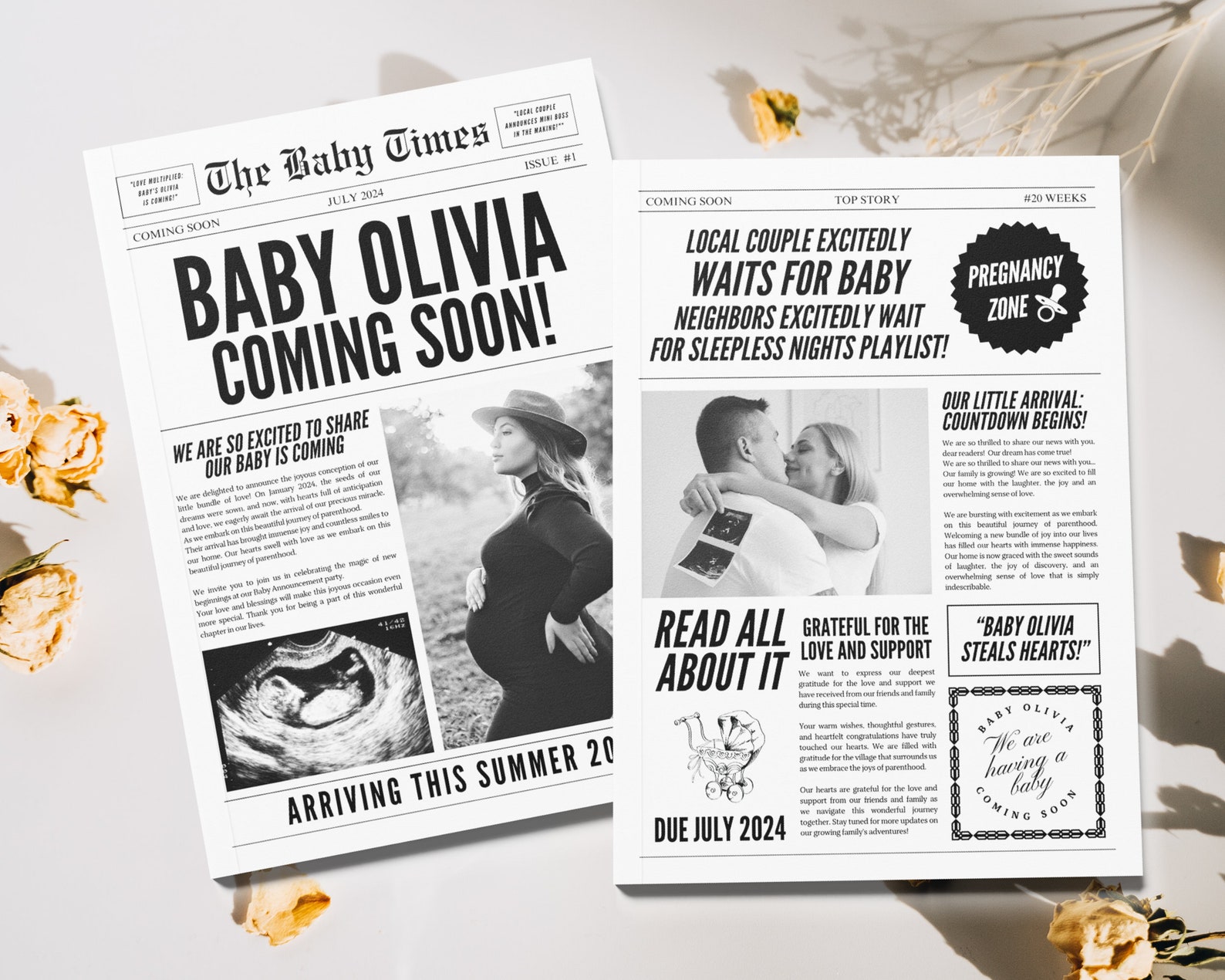 Baby Announcement Newspaper, Large Newspaper Baby Announcement ...