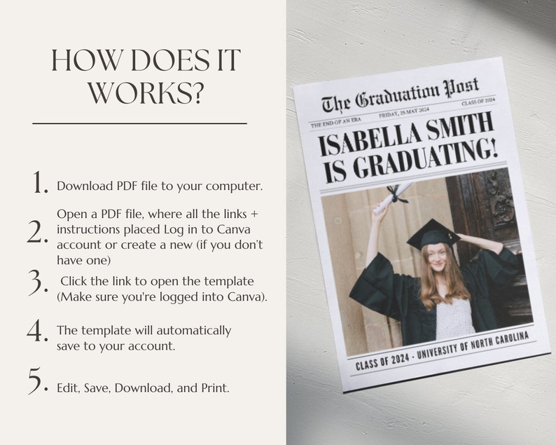 Graduation Newspaper Template, Newspaper Graduation Announcement ...