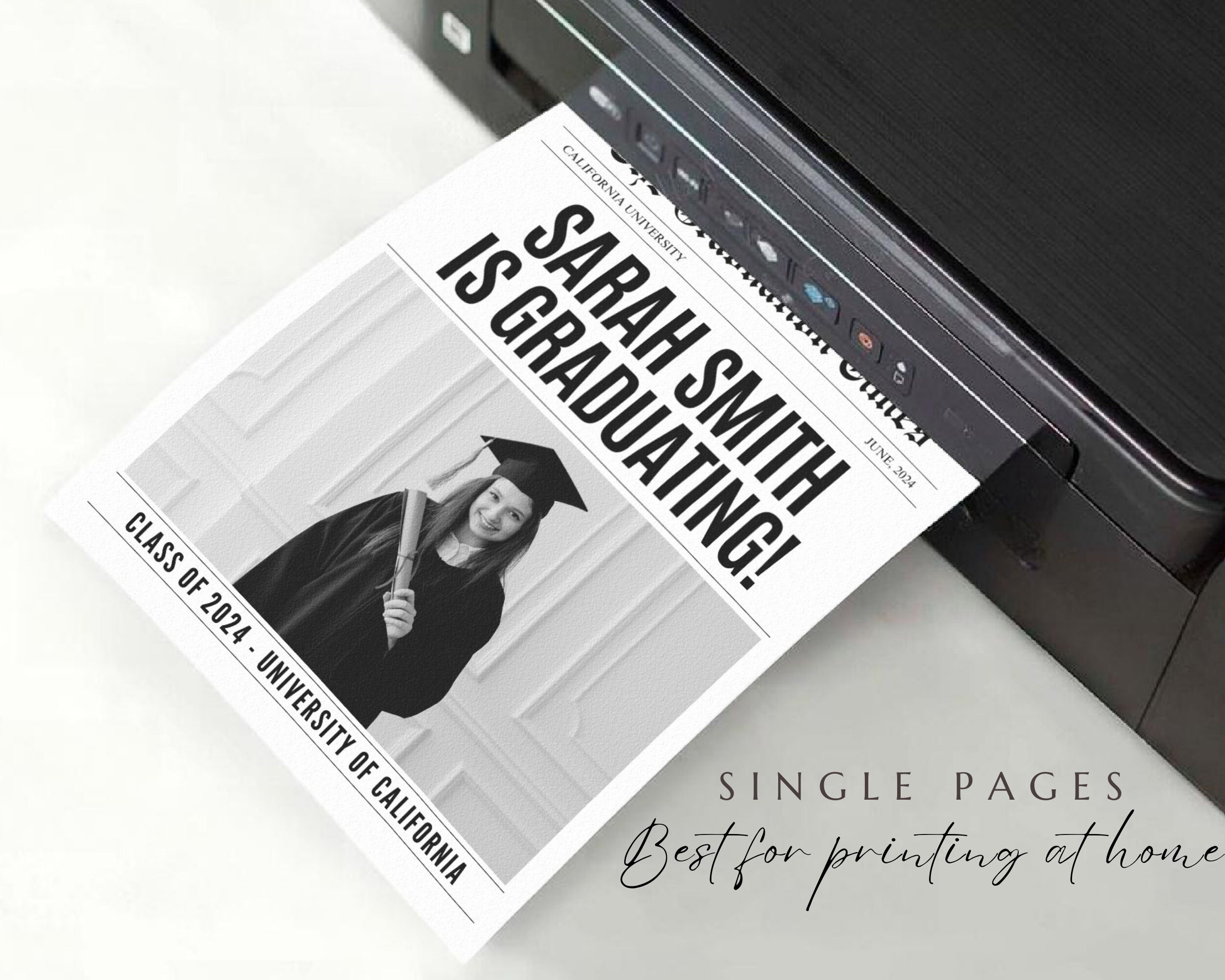 Graduation Newspaper Template, Newspaper Graduation Announcement ...