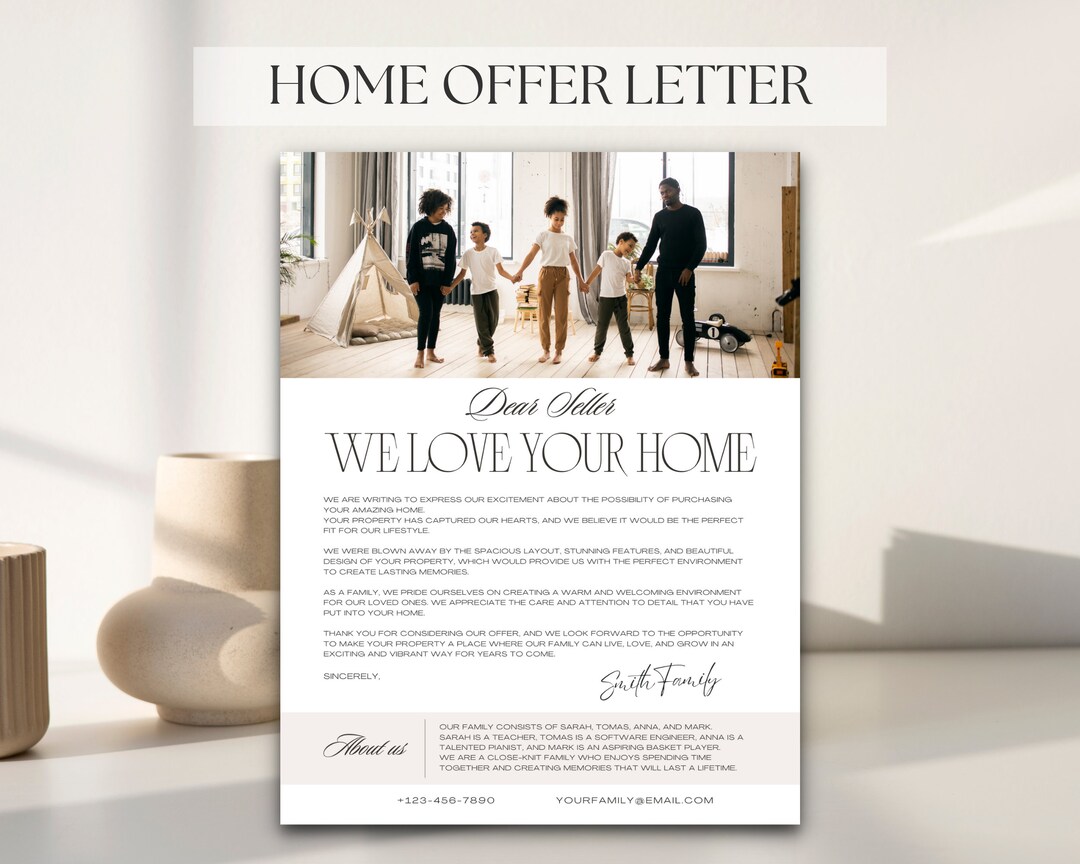 Home Offer Letter, We Love Your Home, Home Offer Letter Template ...