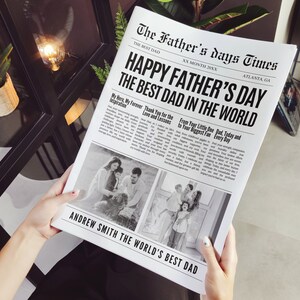 Fathers Day Newspaper, Printable for Dad, Personalized Gifts for Dad ...