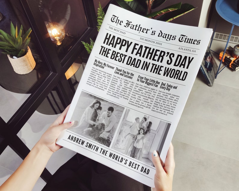 Fathers Day Newspaper, Printable for Dad, Personalized Gifts for Dad ...