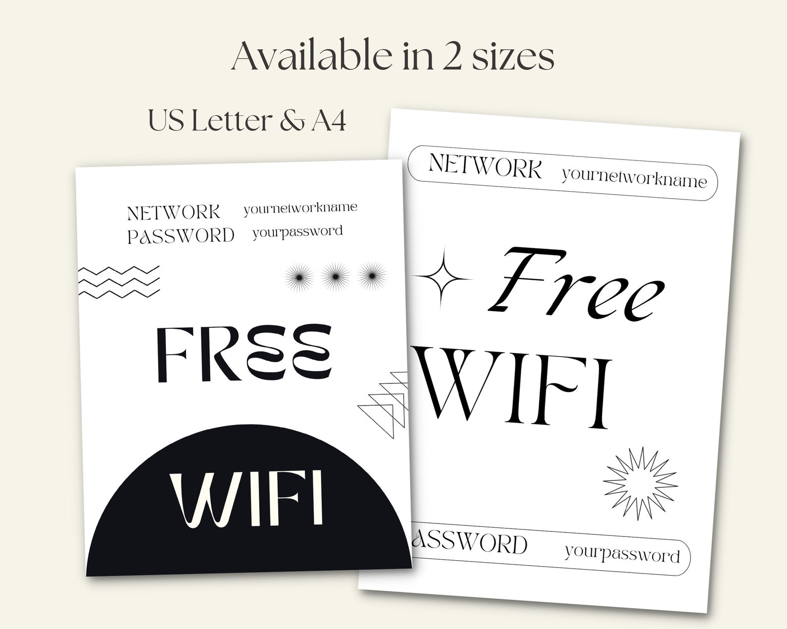 Modern WIFI Password Sign Template Airbnb Wifi Sign Wifi - Etsy