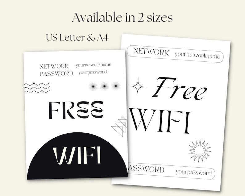 Modern WIFI Password Sign Template Airbnb Wifi Sign Wifi - Etsy
