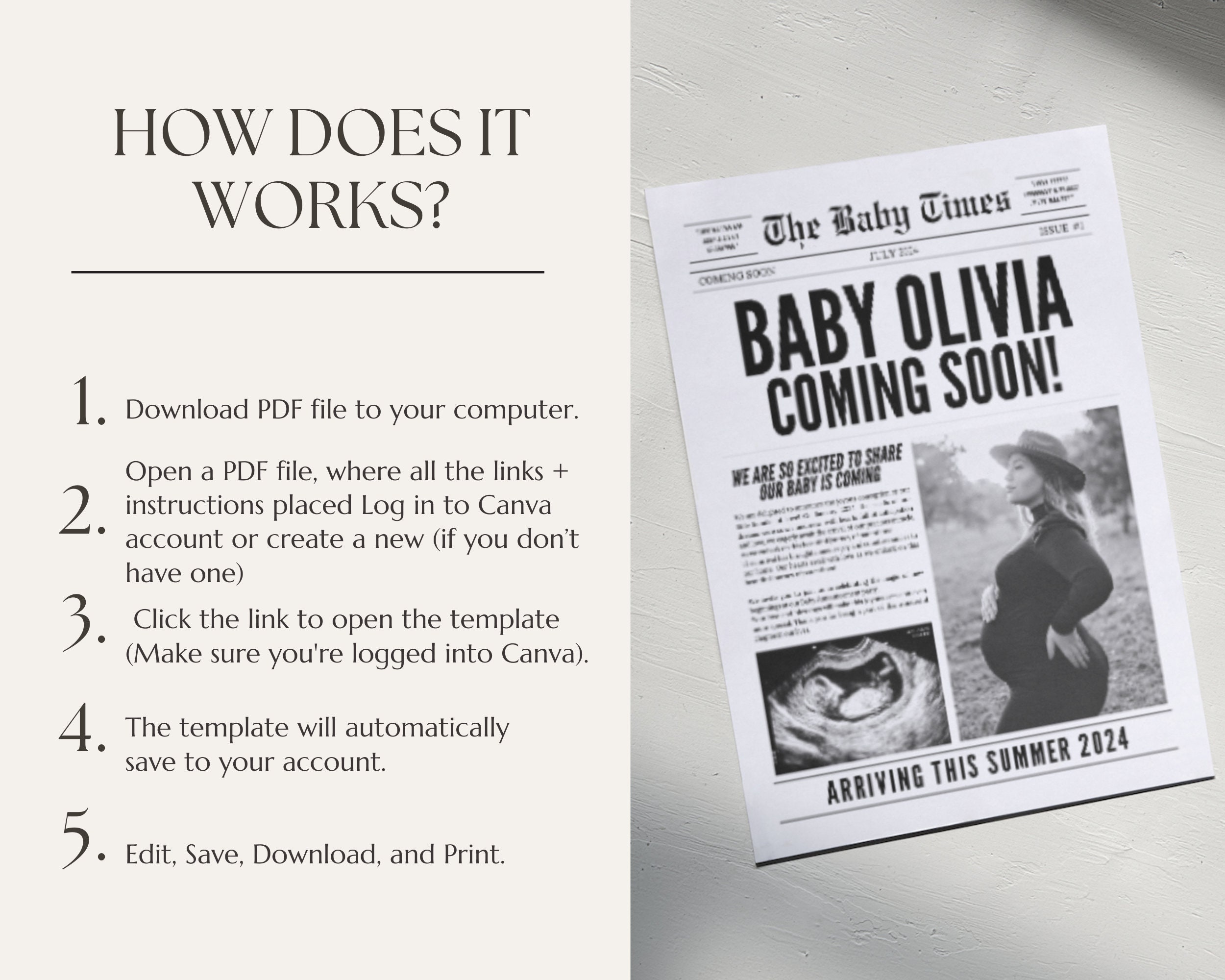 Baby Announcement Newspaper, Large Newspaper Baby Announcement ...