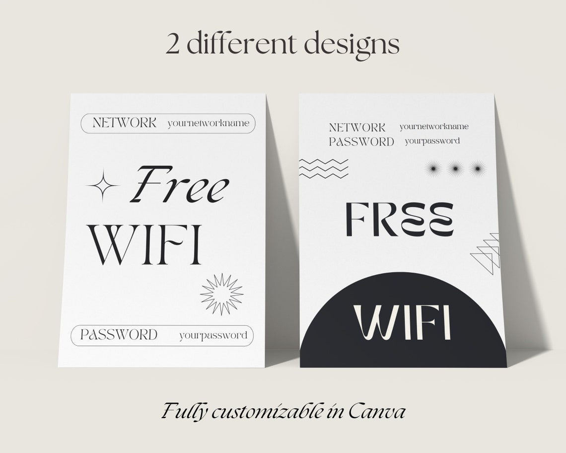 Modern WIFI Password Sign Template Airbnb Wifi Sign Wifi - Etsy