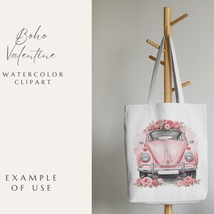 Boho Valentine Clipart, Valentines Day Clipart, Pink Watercolor ...