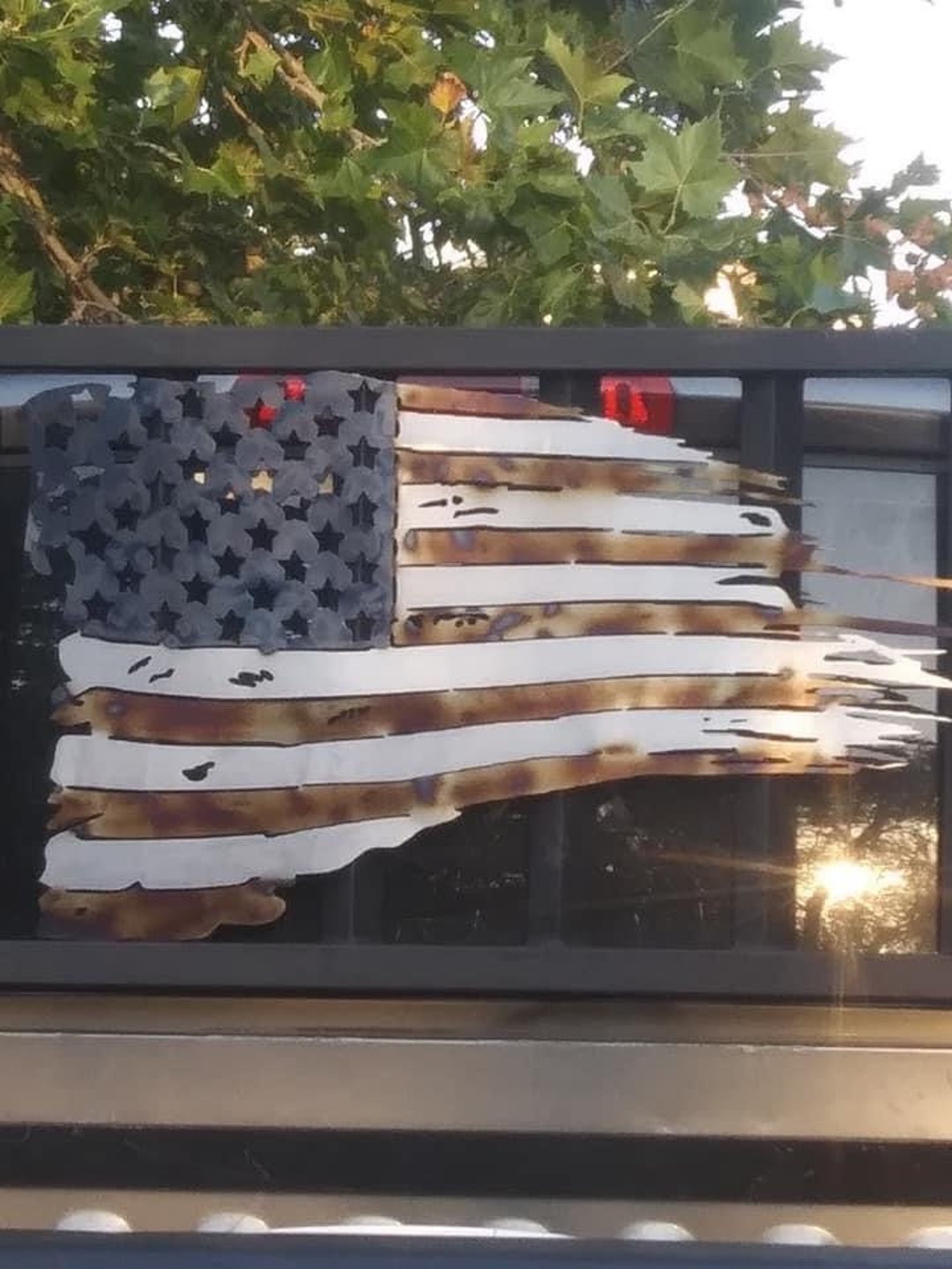 Metal American Flag Sign 24 Inch - Etsy