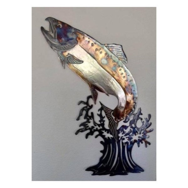 Metal Salmon Art - Etsy
