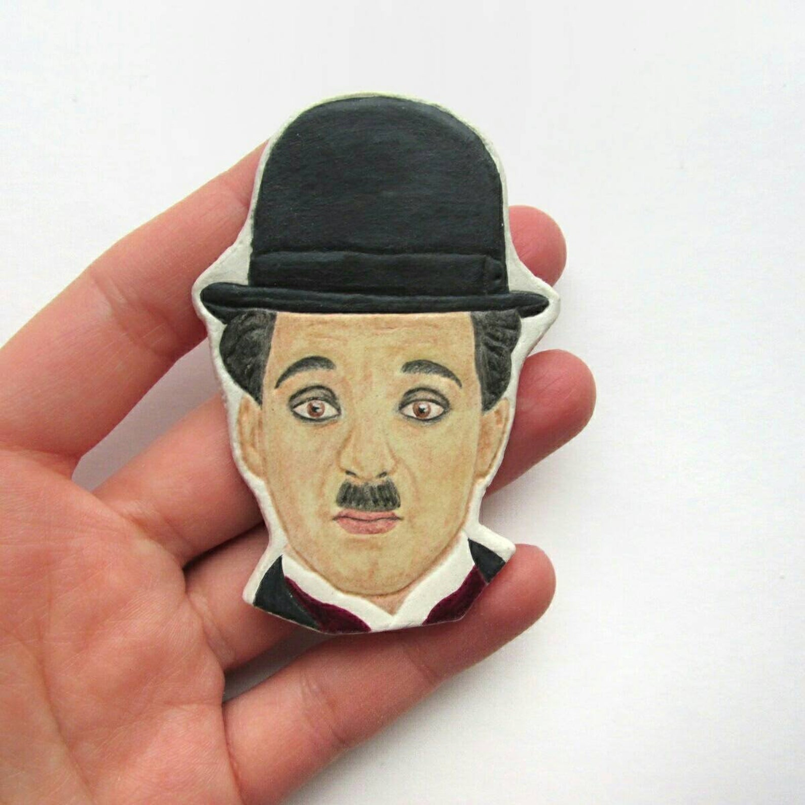 Charlie Chaplin Brooch Handmade T Pin Etsy