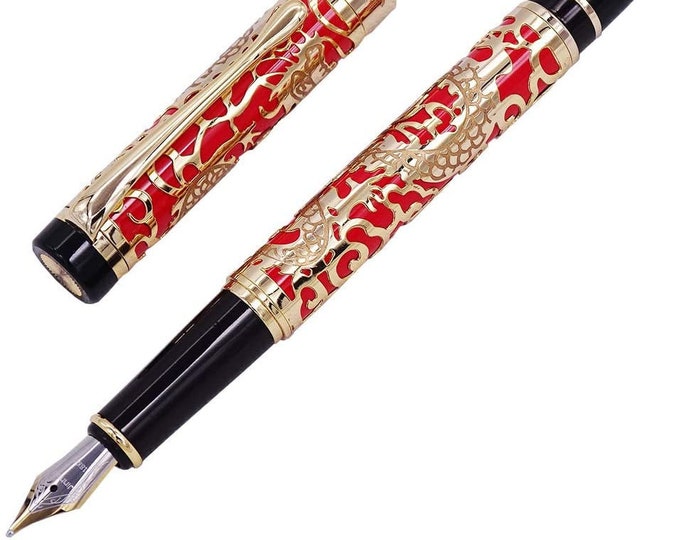Dragon Fountain Pen Modern Etching - Etsy