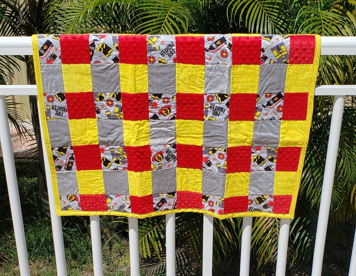 Cute Handmade Firefighters Quilt - Etsy
