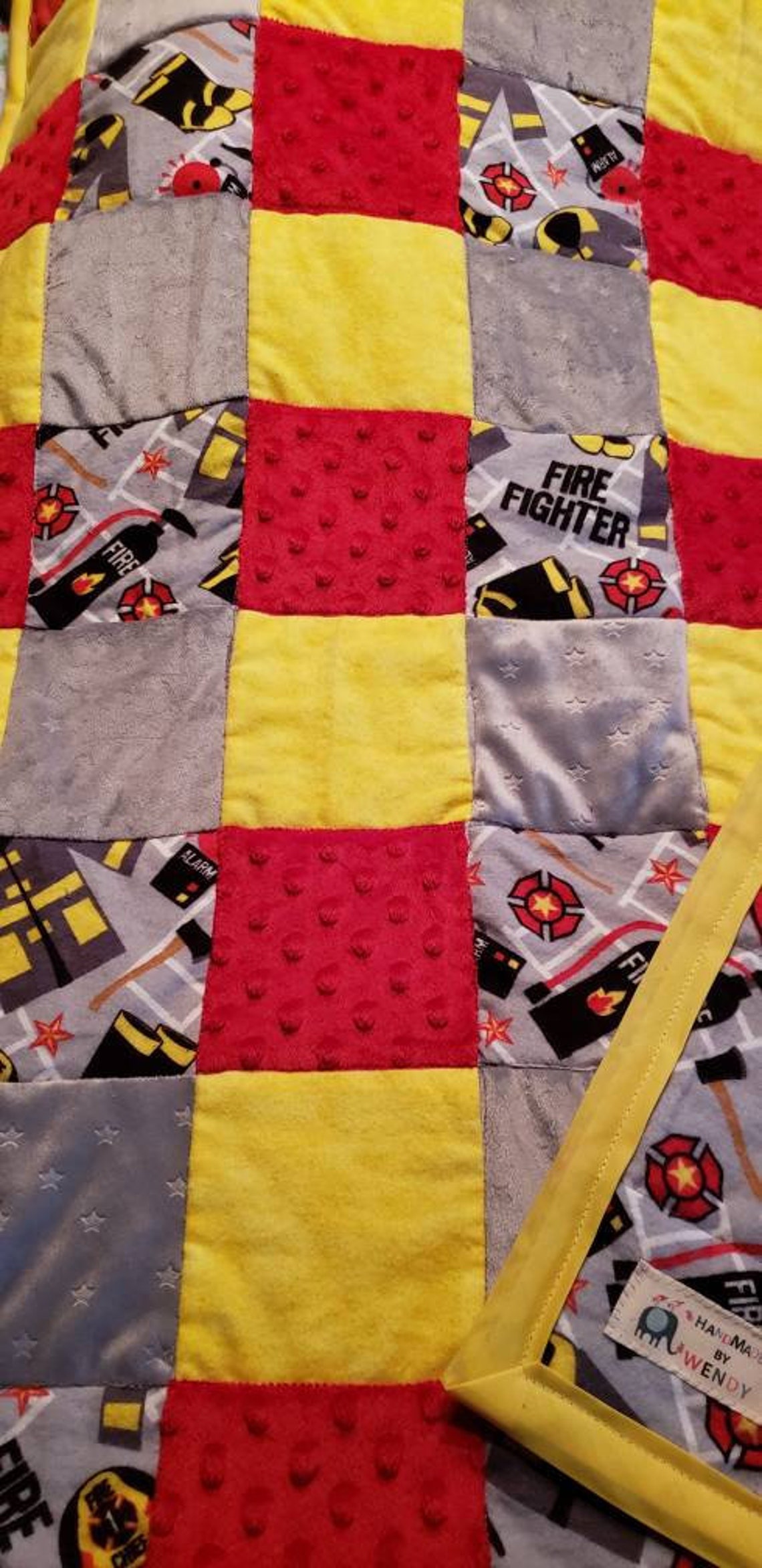 Cute Handmade Firefighters Quilt - Etsy
