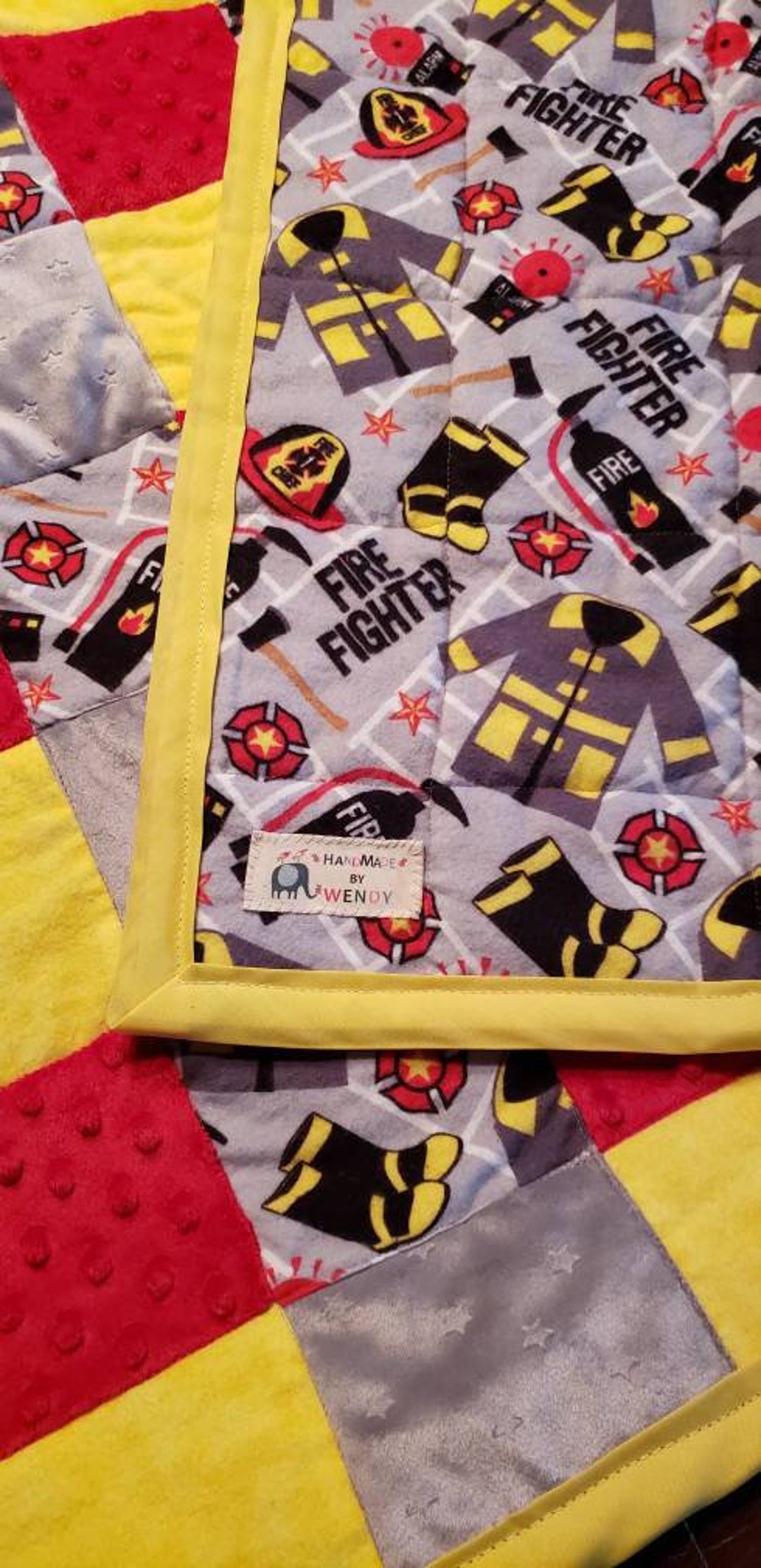 Cute Handmade Firefighters Quilt - Etsy