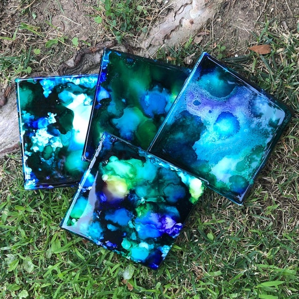 Alcohol Ink Tiles - Etsy