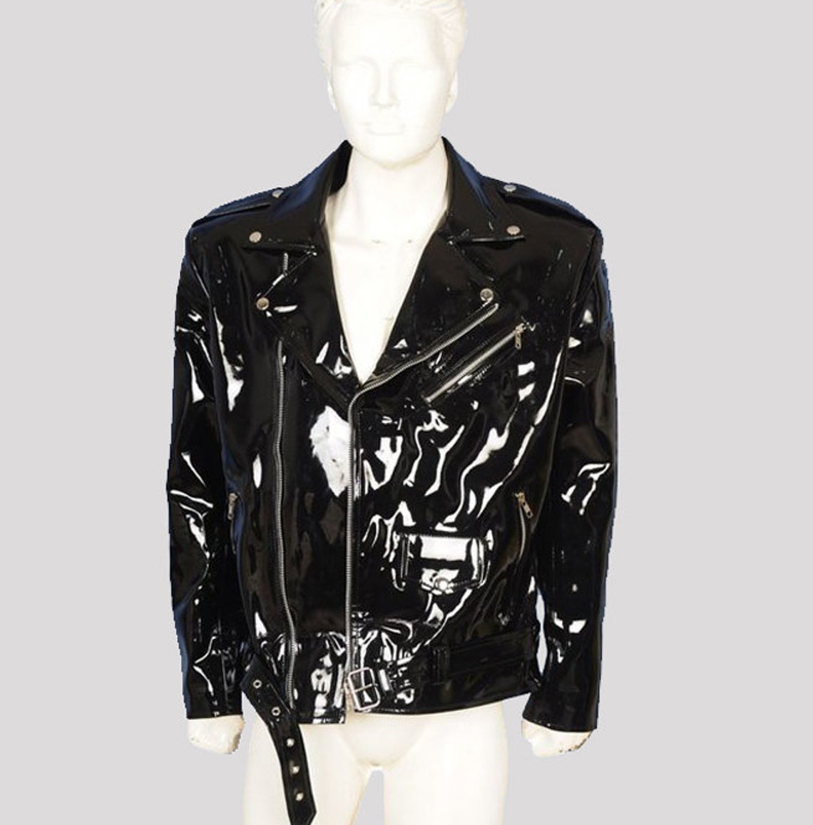 Handmade Gothic Moto Vinyl PVC Motorcycle Jacket Service Punk | Etsy