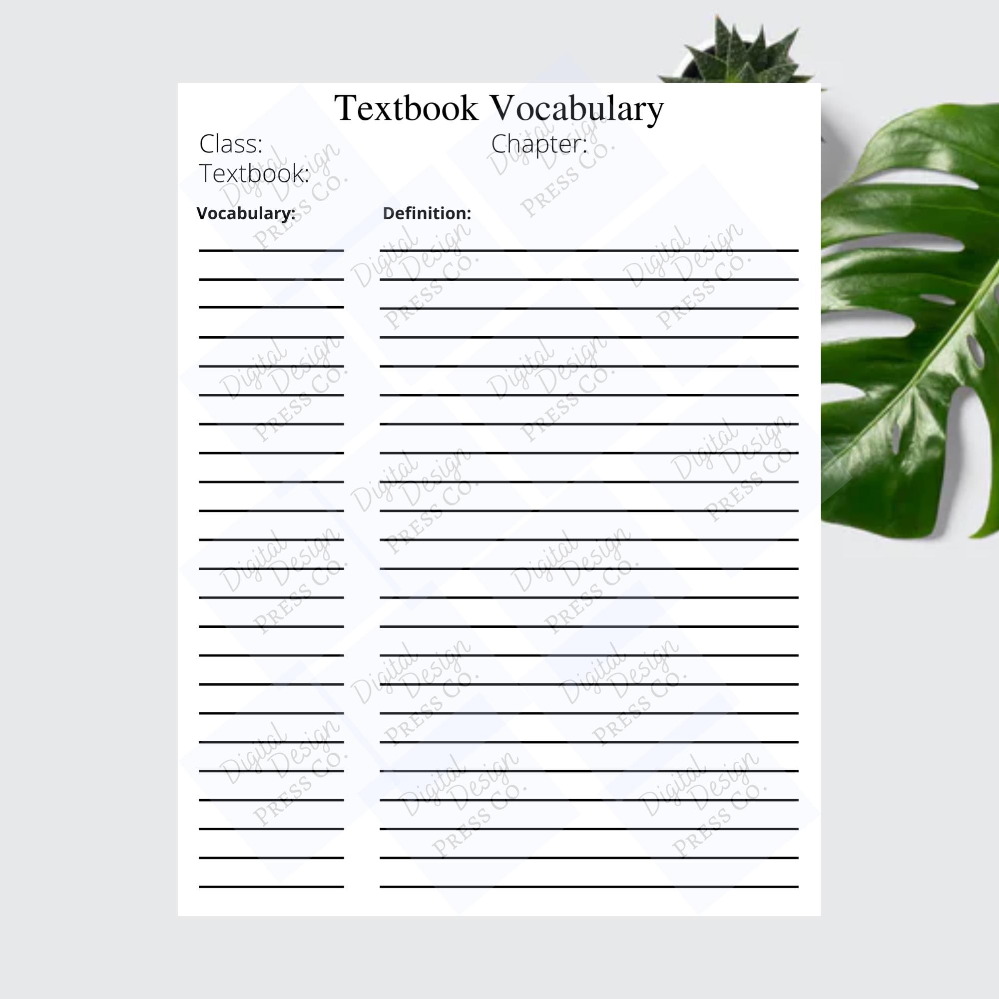 Study Guide Template for Textbook Note Taking - Etsy