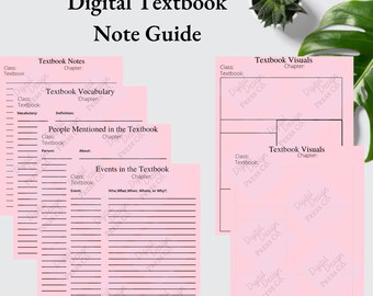 Study Guide Template for Textbook Note Taking - Etsy