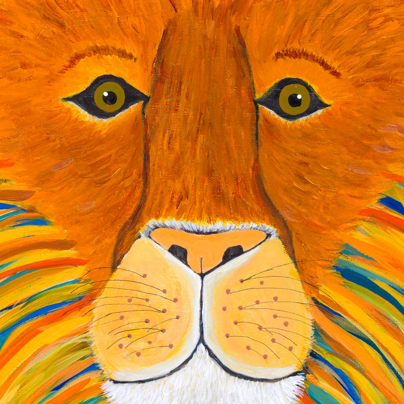 Lion Painting Original Lion Head Painting 30 X 30 Inches - Etsy
