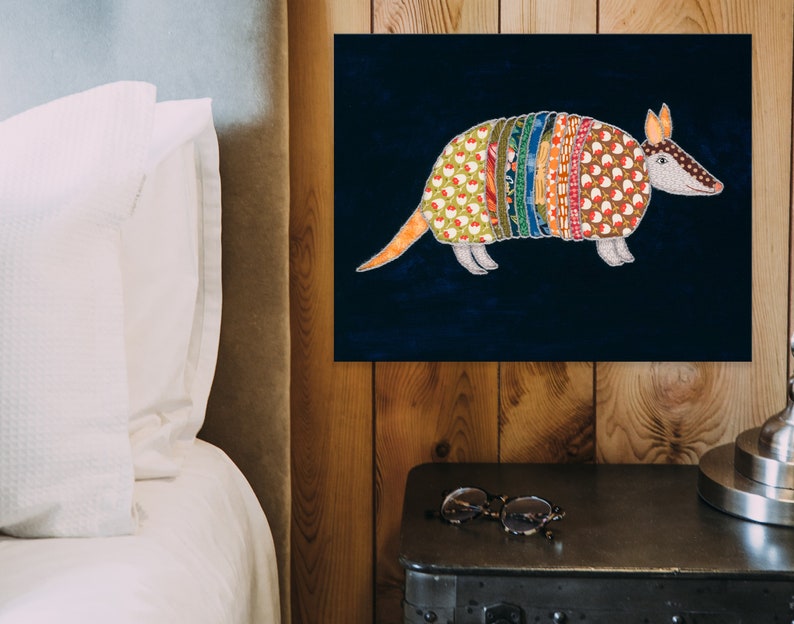 Armadillo Print, Texas Armadillo Artwork, Fine Art Giclée Print in Paper or Canvas, Unframed in ...