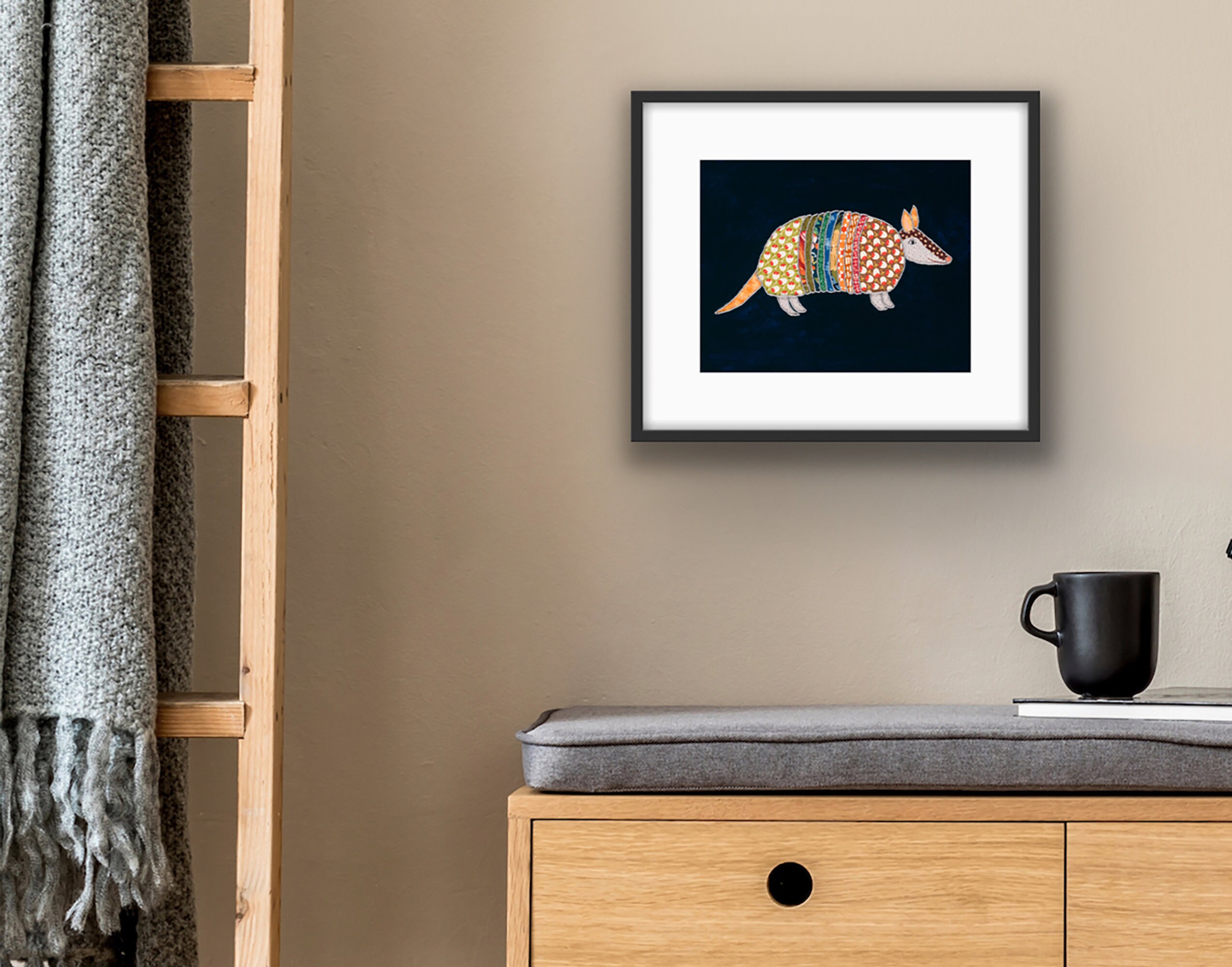 Armadillo Print, Texas Armadillo Artwork, Fine Art Giclée Print in Paper or Canvas, Unframed in ...