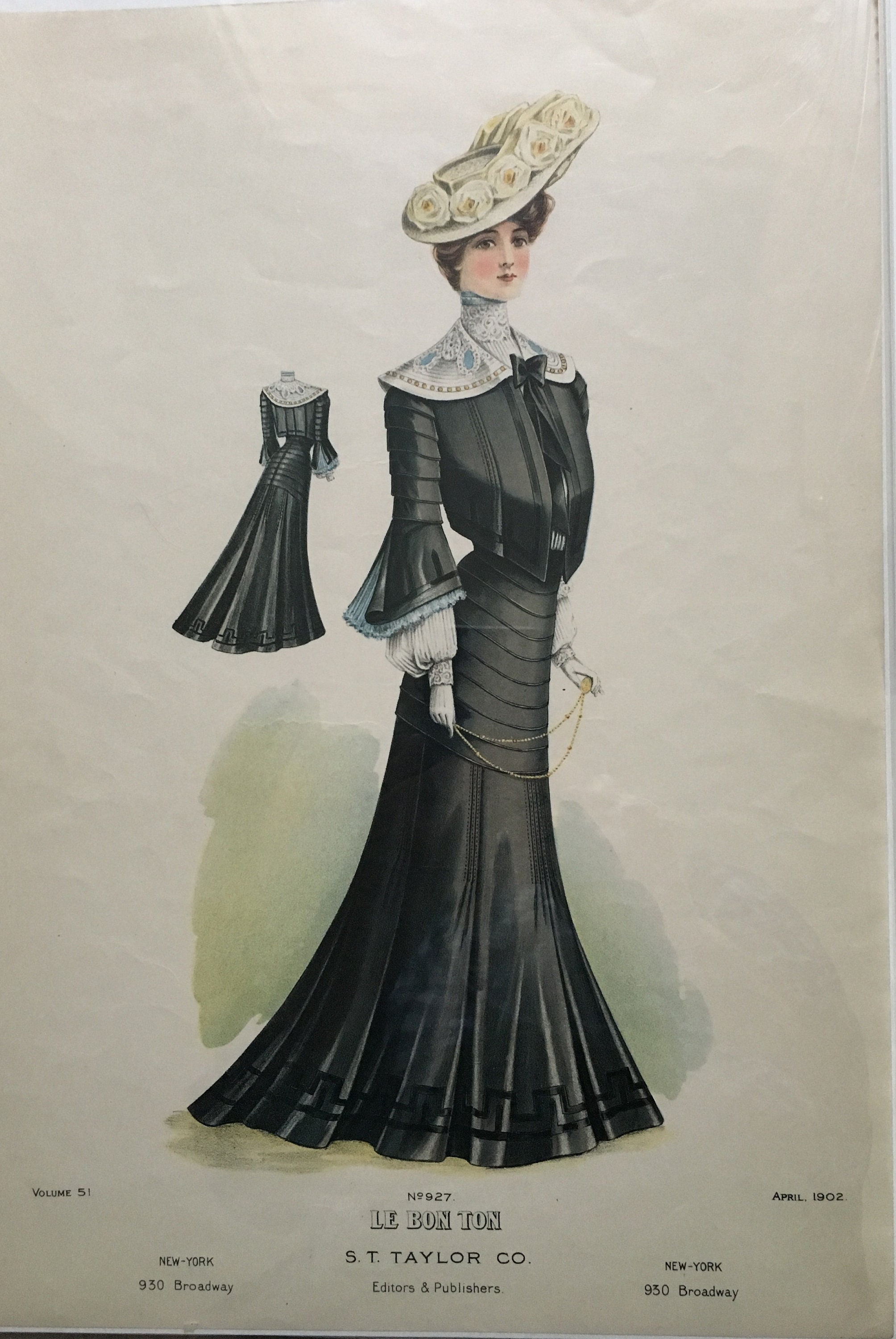 Vintage Fashion Print Le Bon Ton, April 1902, No. 927. - Etsy