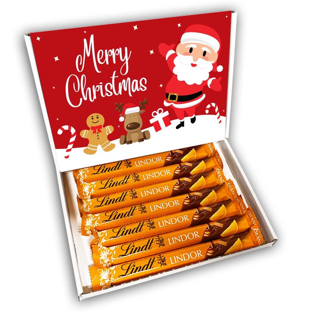Lindt Lindor Orange Milk Chocolate Bars Gift Box Hamper Christmas ...