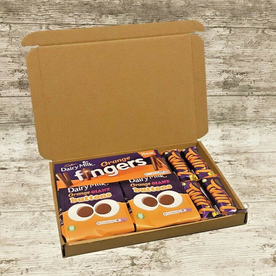 Cadburys Orange Twirl Giant Buttons & Chocolate Fingers Gift | Etsy