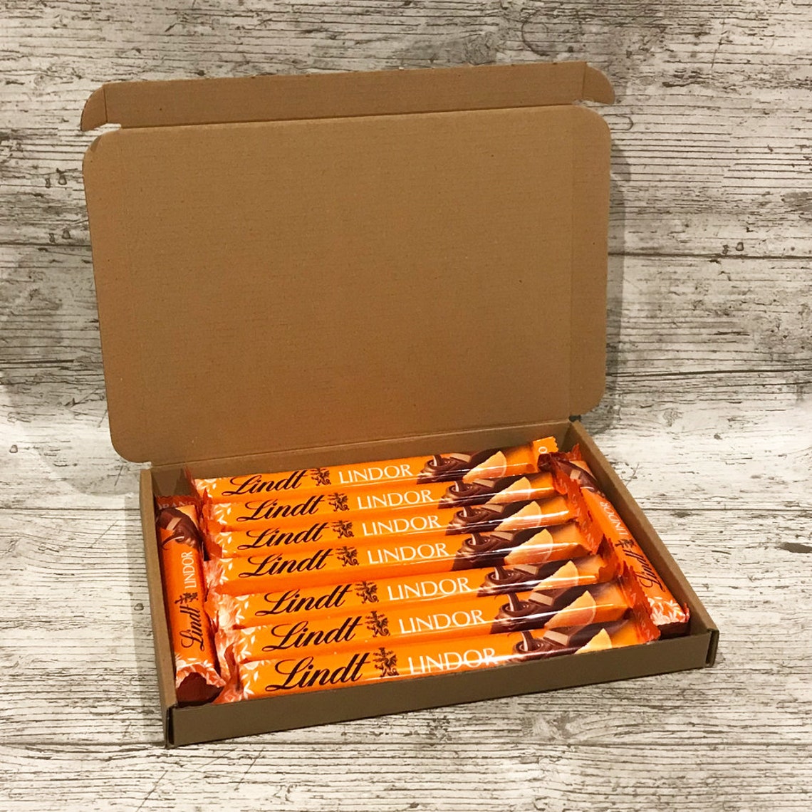Lindt Lindor Orange Milk Chocolate Bars Gift Box Hamper | Etsy