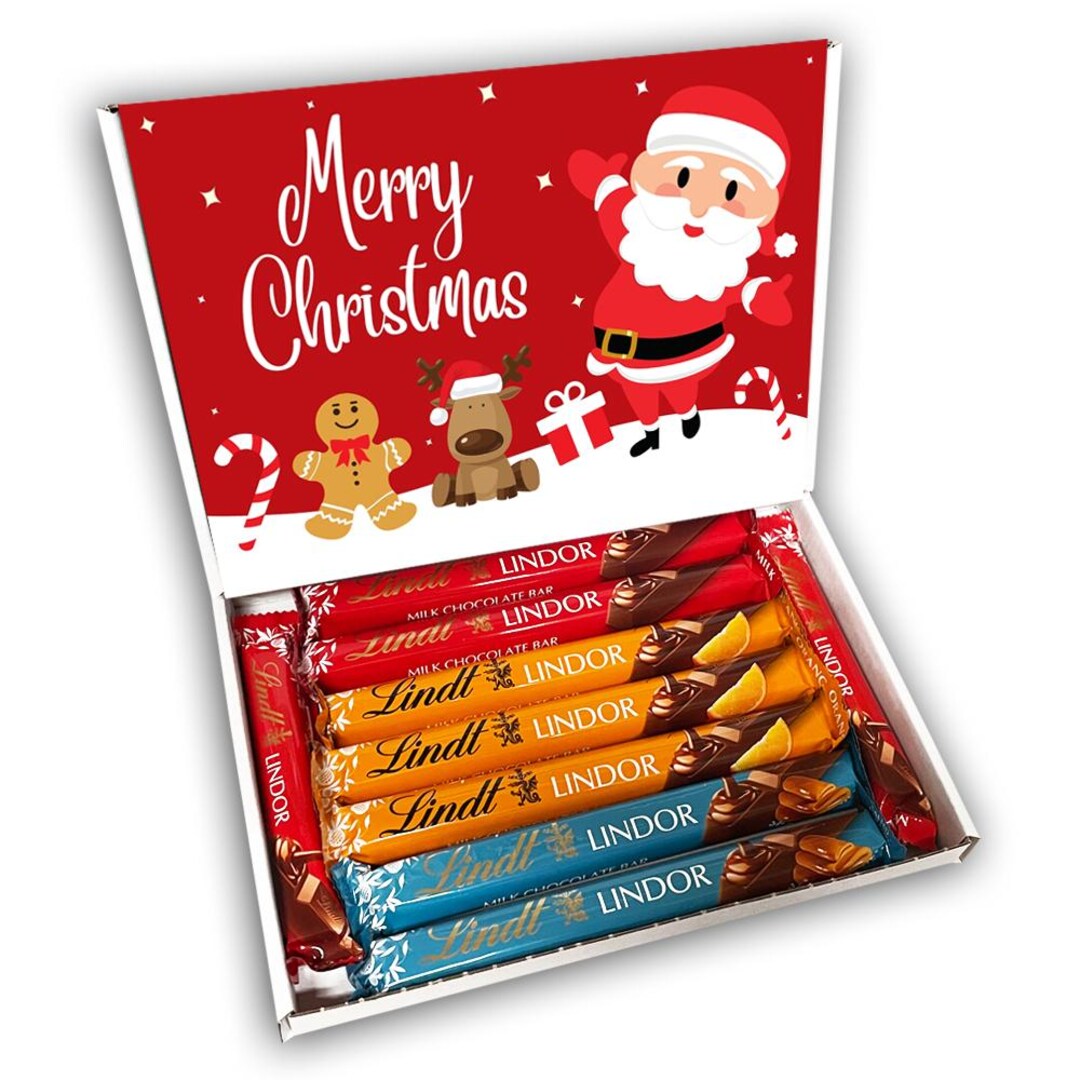 Lindt Lindor Mixed Milk Chocolate Bars Gift Box Hamper Christmas ...