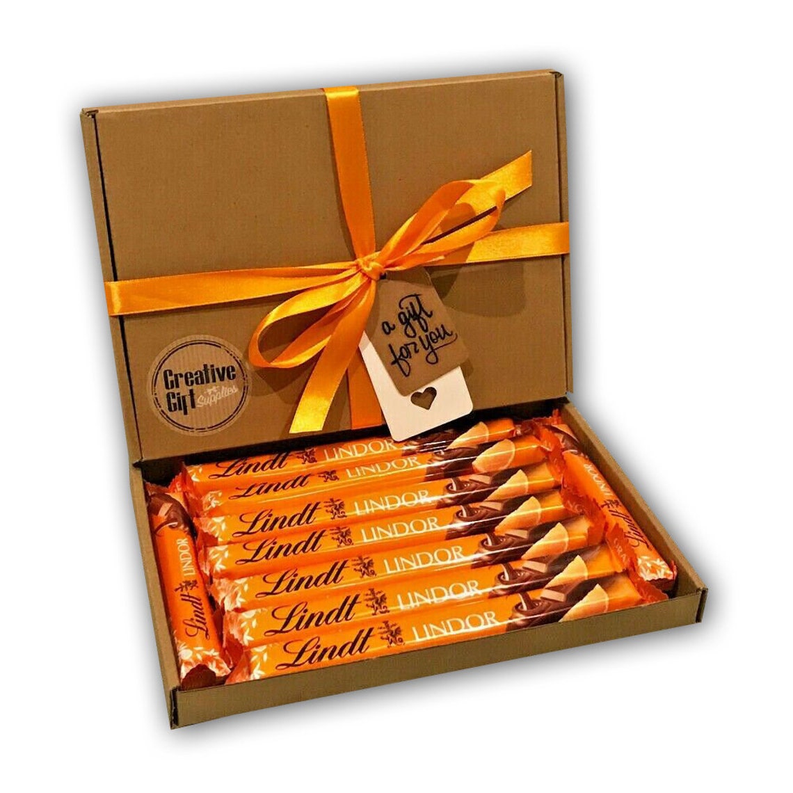 Lindt Lindor Orange Milk Chocolate Bars Gift Box Hamper | Etsy