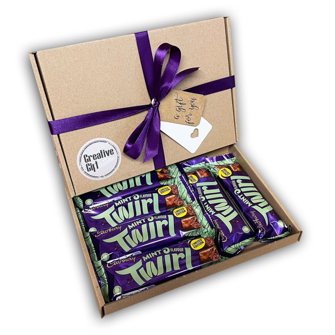 Cadburys Twirl Mint Chocolate Bars Gift Box Hamper Birthday Present ...