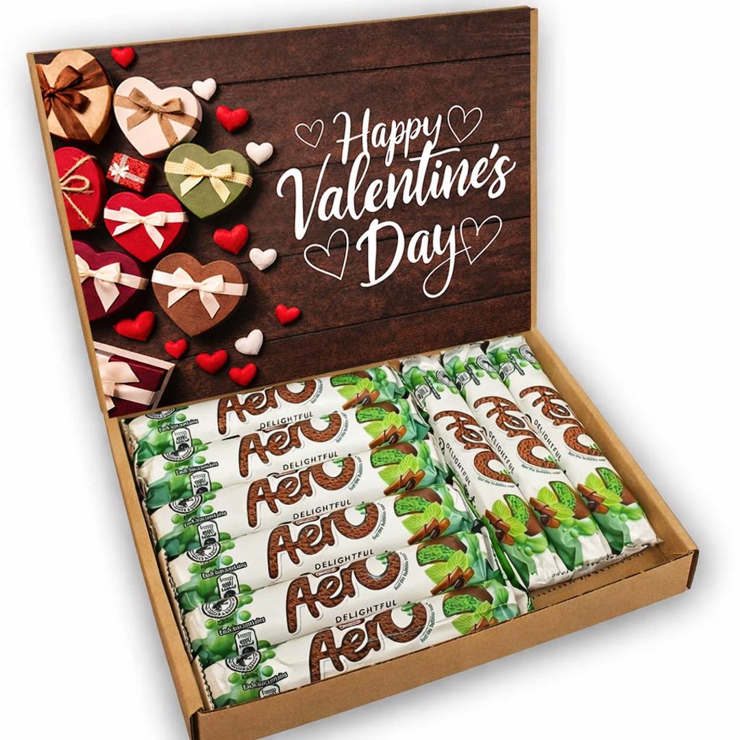 Aero Peppermint Mint Milk Chocolate Bars Gift Box Hamper Valentines ...