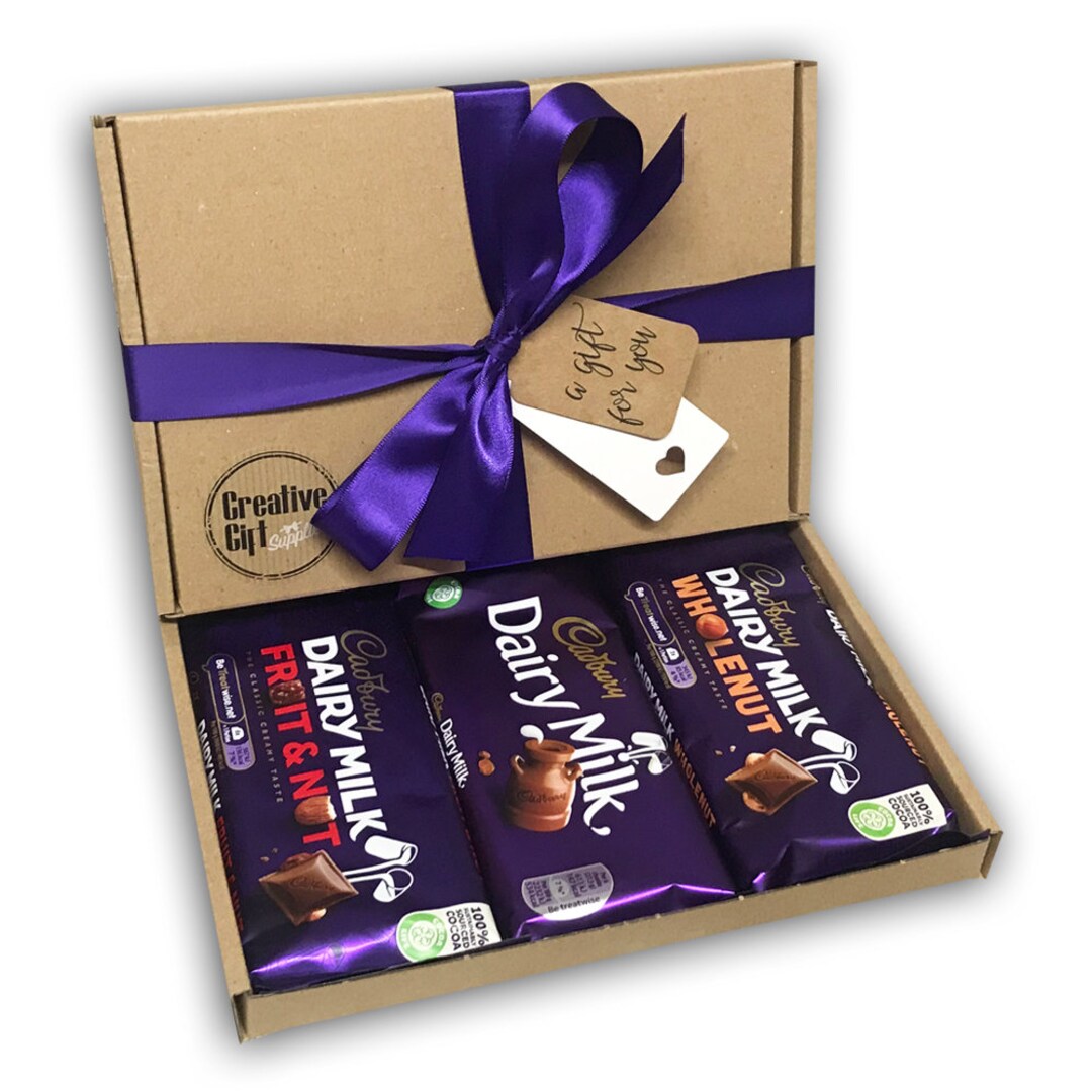 Cadburys Dairy Milk Chocolate Bars Gift Box Fruit & Nut Wholenut ...