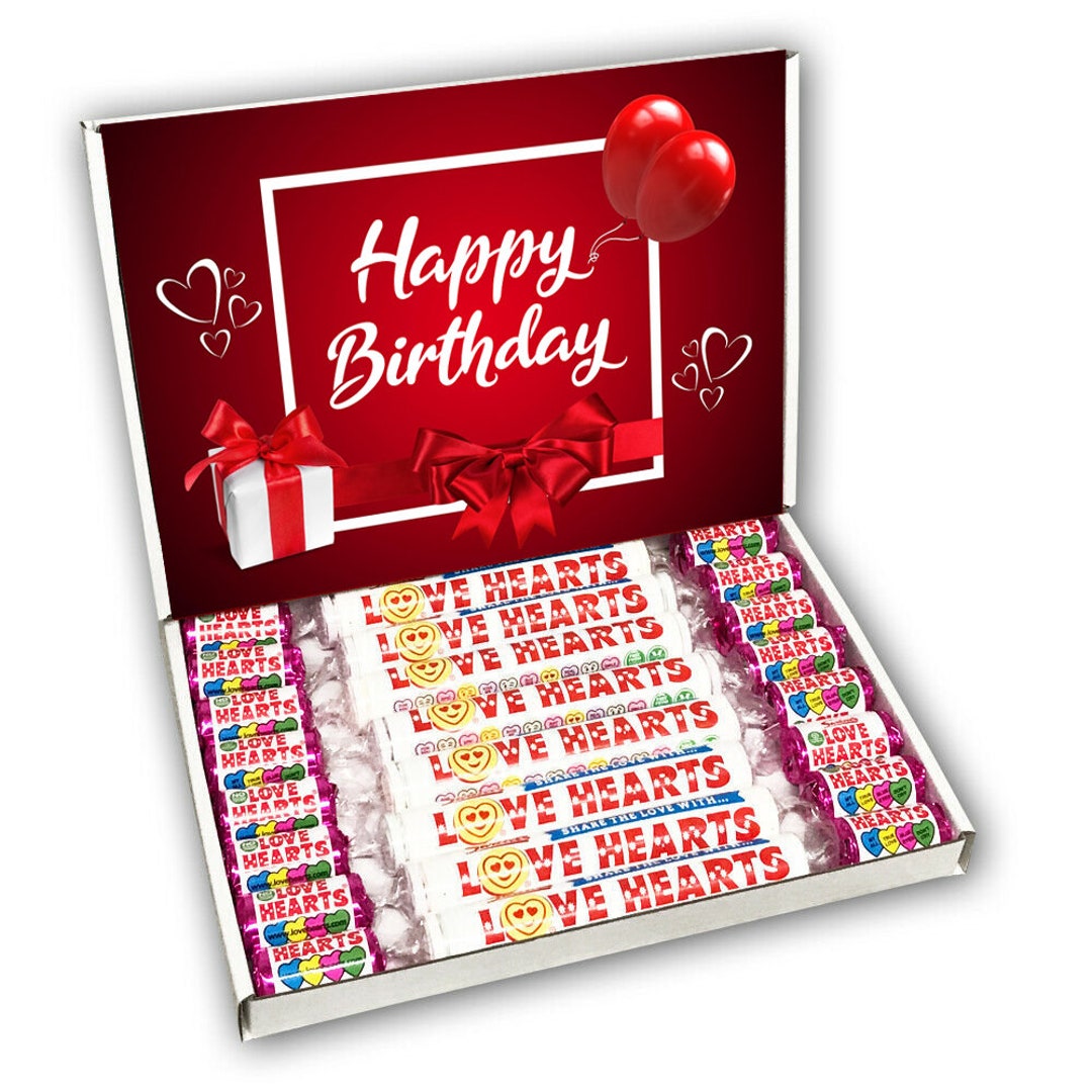 Swizzels Love Hearts Gift Box Personalised Sweets Birthday Present ...